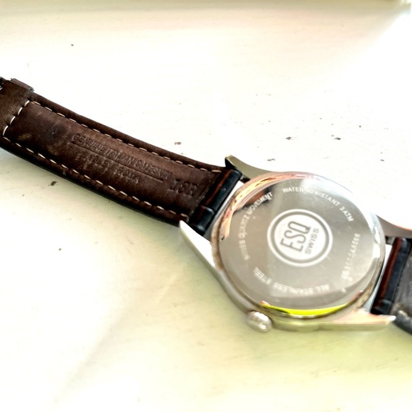 Movado | Accessories | Esq Swiss Men Watch Leather Band | Poshmark